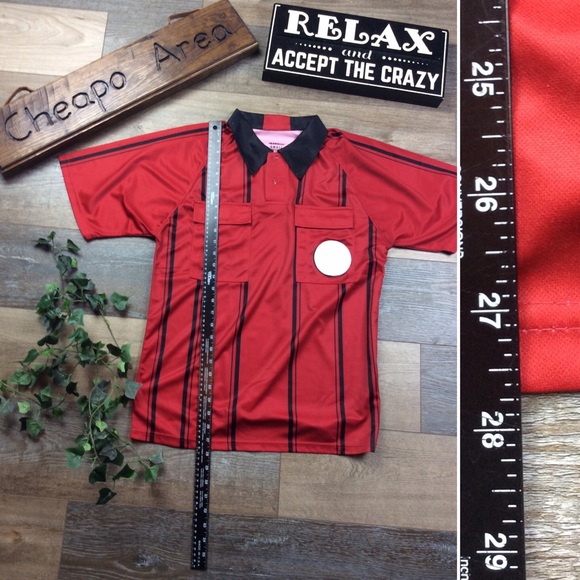 kwikgoal | Shirts | Menssoccer Referee Jersey Short Sleeve Size S Red ...